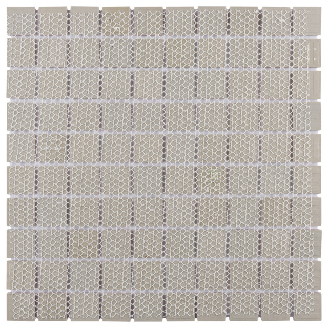 Crystalline Straight Edge Porcelain Floor and Wall Mosaic Tile Sample ...