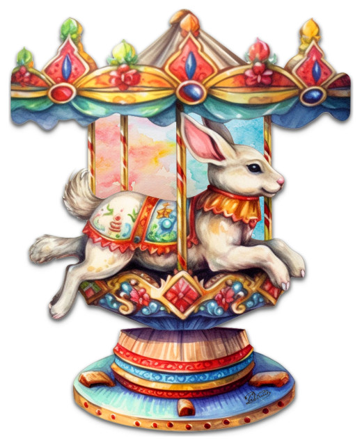 Carousel Bunny Holiday Door Decor Christmas Decor - Traditional ...