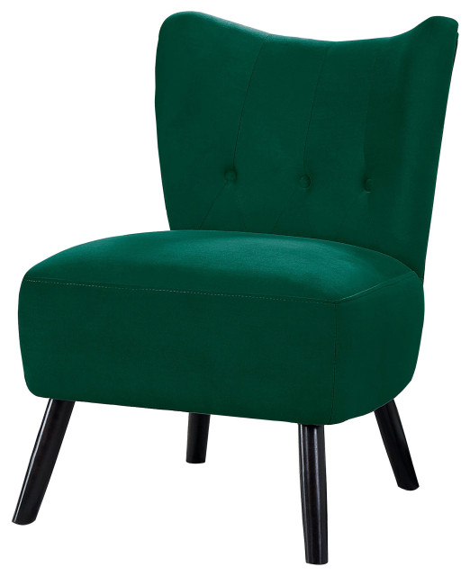 Upholstered Armless Accent Chair With Flared Back and Button Tufting ...