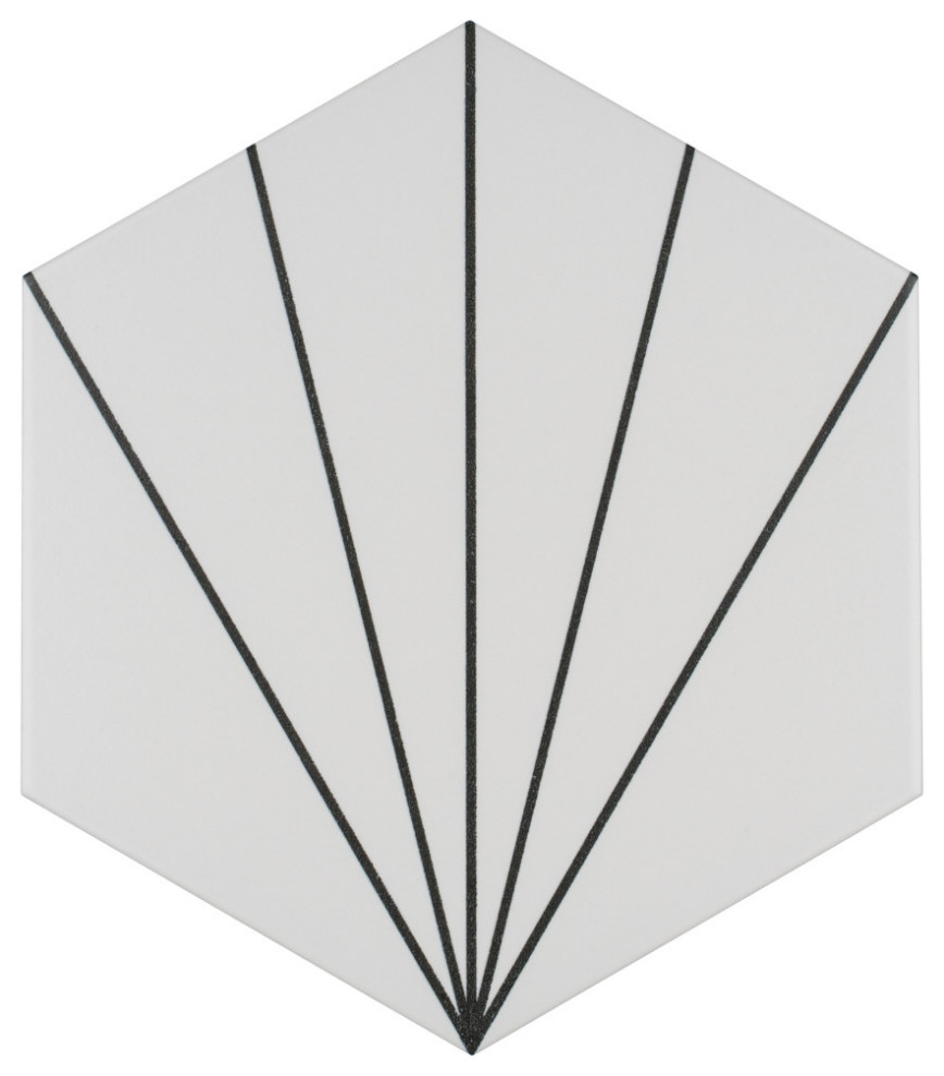 Aster Hex Encaustic Porcelain Floor and Wall Tile - Contemporary - Wall ...