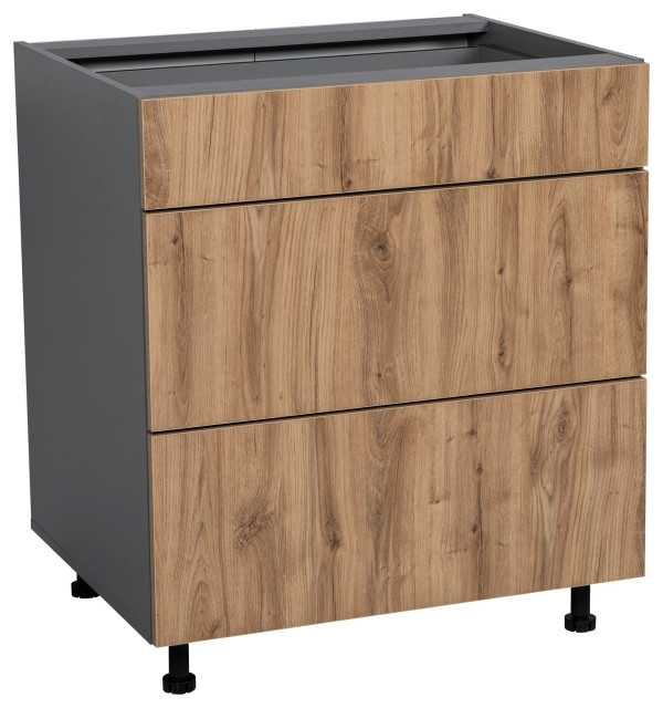 15 Base Cabinet-Double Door-Three Drawer-Grey, 15 x 34 1/2 x 23 3/8 ...