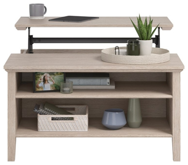 Sauder East Adara Engineered Wood Lift Top Coffee Table in Cascade Oak ...