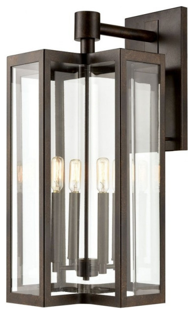Rectangular Four Light Outdoor Wall Sconce - Transitional Porch Light ...