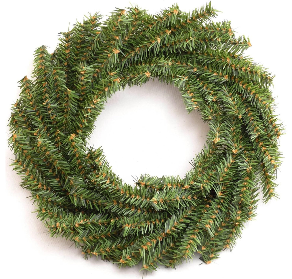 12" Canadian Pine Holiday Wreath - Decor - Modern - Wreaths And ...