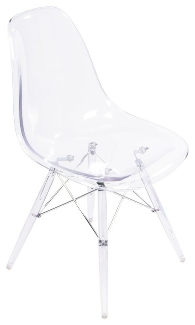 Nicer Furniture Set of 2 Transparent Clear - Side Chair Clear Leg ...