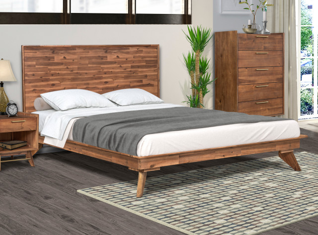 Portland Wood Platform Bed, Queen - Transitional - Platform Beds - by ...