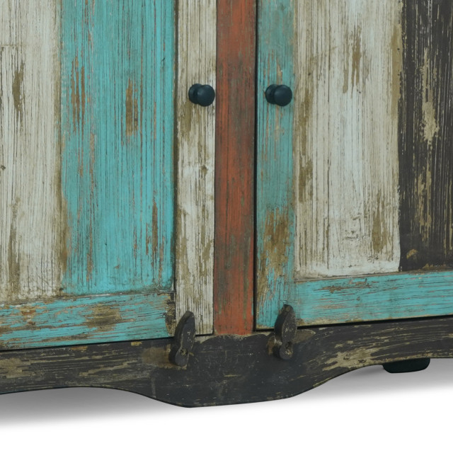 Tracey Handmade Distressed Mango Wood Sideboard, Multicolored ...