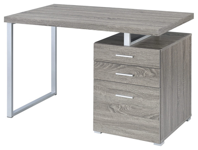 2-Drawer Office Desk, Weathered Gray - Contemporary - Desks And Hutches ...