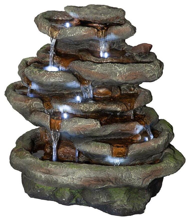 Design Toscano Ribbon Ridge Waterfall Fountain - Rustic - Outdoor ...