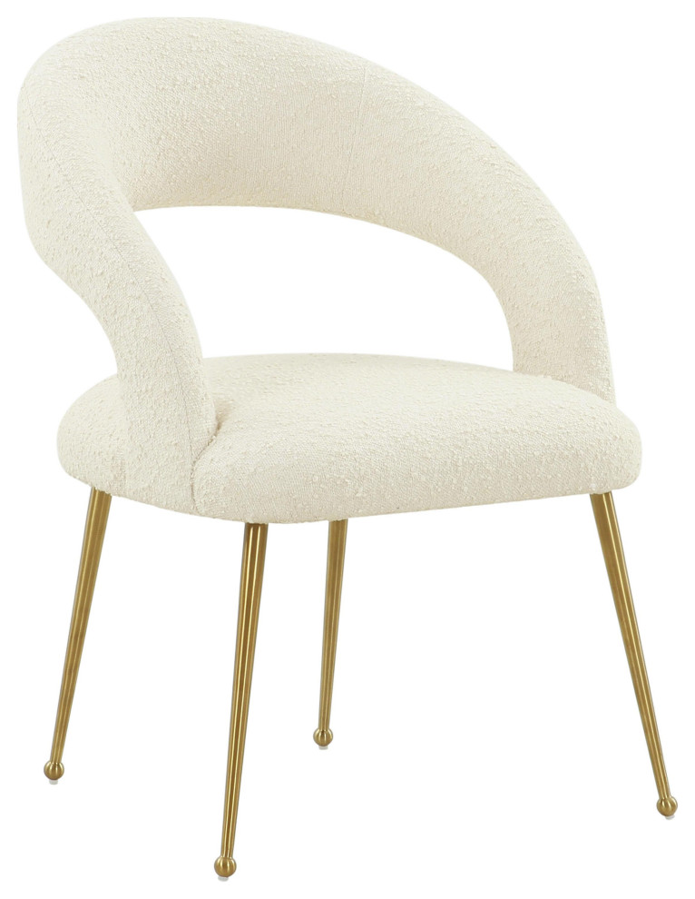 Rocco Cream Boucle Dining chair - Midcentury - Dining Chairs - by TOV ...