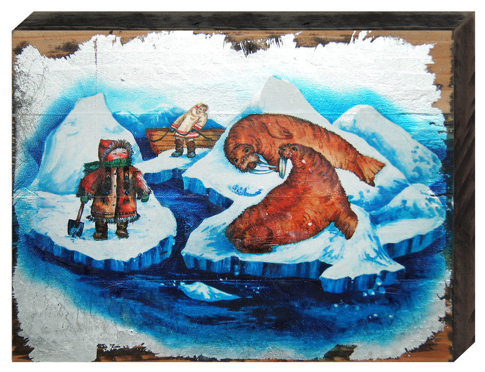 Alaska Walrus Block - Contemporary - Outdoor Wall Art - by G. DeBrekht ...