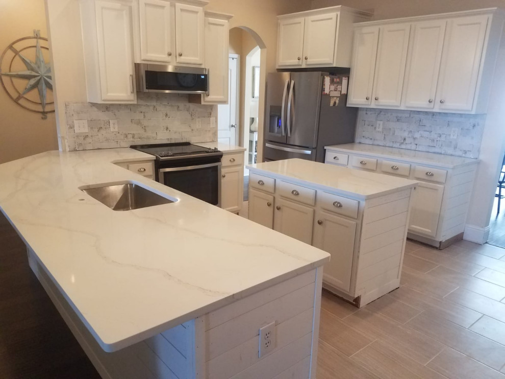 Calacatta Gold Quartz Kitchen Countertops - Cucina - Altro - di ...