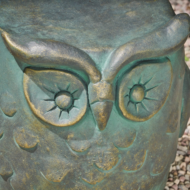 GDF Studio Agnes Owl Lightweight Concrete Garden Stool - Rustic ...