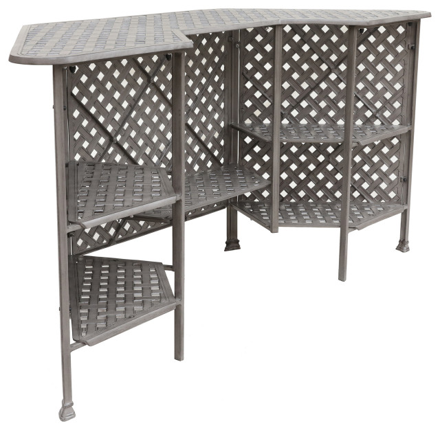 Stinson Aged Bronze Aluminum Party Bar Table - Transitional - Outdoor ...