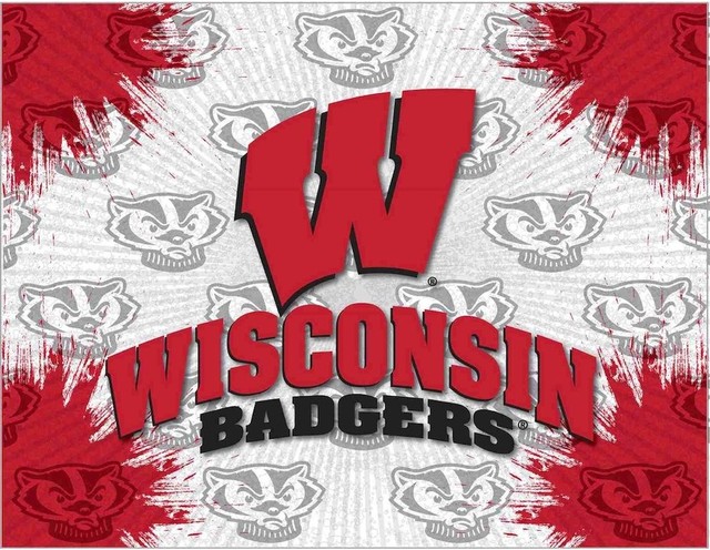 Wisconsin "W" Logo Canvas, 32"x24" - Contemporary - Prints And Posters ...