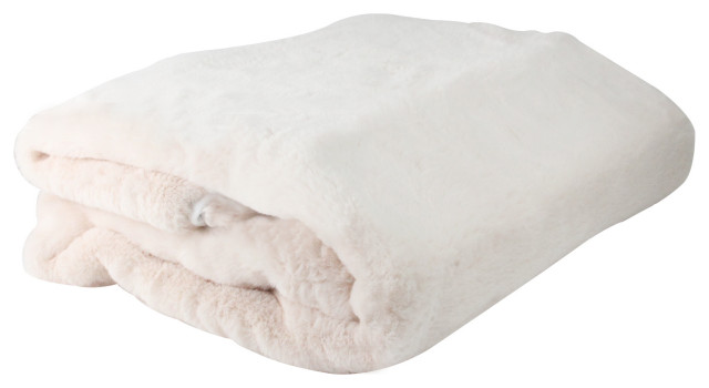 Pink and White Contemporary Solid Throw Blanket 50" x 60 ...