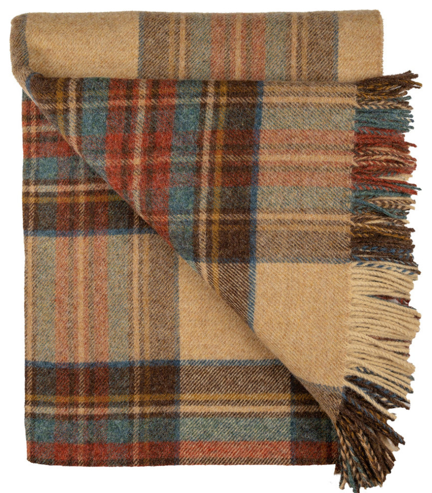 Highland Tweeds Shetland Wool Throw (Antique Dress Stewart) - Rustic ...