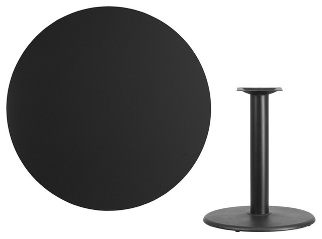 Round Black Table Top XU-RD-42-BLKTB-TR24-GG, Table Height ...