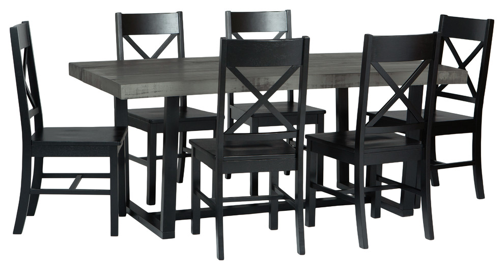 7-Piece Farmhouse Dining Set - Transitional - Dining Sets - by Walker ...