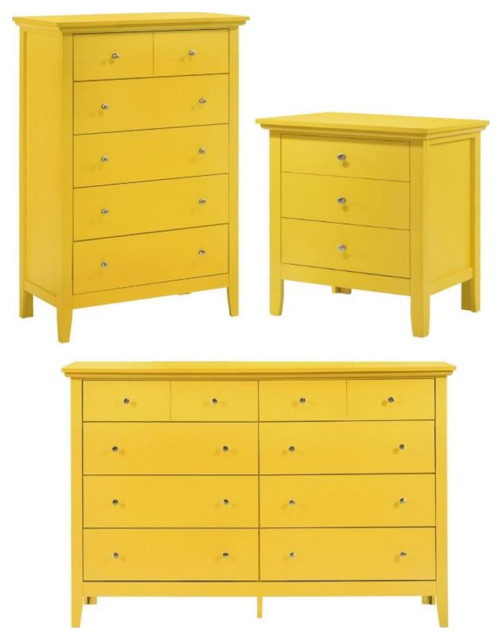 Home Square 3-Piece Set with 8-Drawer Dresser 5-Drawer Chest 3-Drawer ...