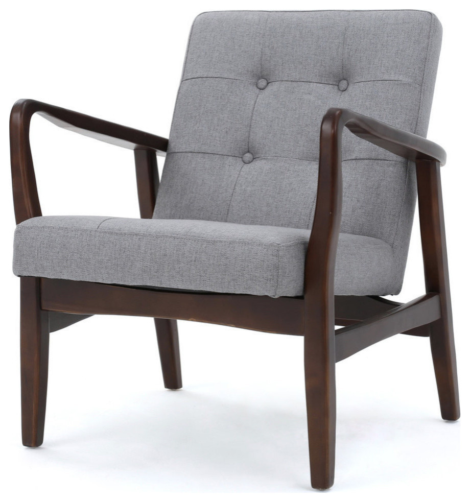 GDF Studio Gunther French-Style Fabric Club Chair - Midcentury ...
