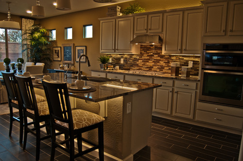 Vaulted Ceiling Above Kitchen Cabinets | Shelly Lighting