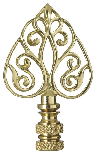 Polished Brass Filigree Arrow Lamp Finial with Polished Brass Base 2.75 ...