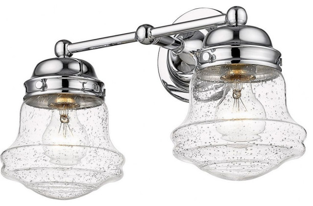 2 Light Vanity Light Fixture In Transitional Style-9.5 Inches Tall and ...
