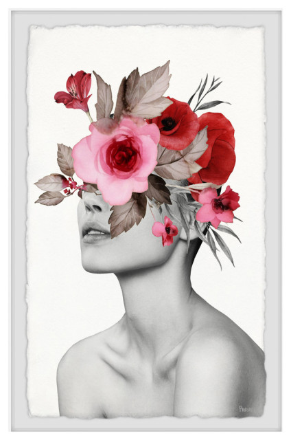 "Bloom Face" Framed Painting Print, 8"x12" - Contemporary - Prints And ...