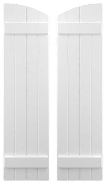 Four Board (2 Batten) Joined Board-n-Batten Shutters w/ Elliptical Top ...