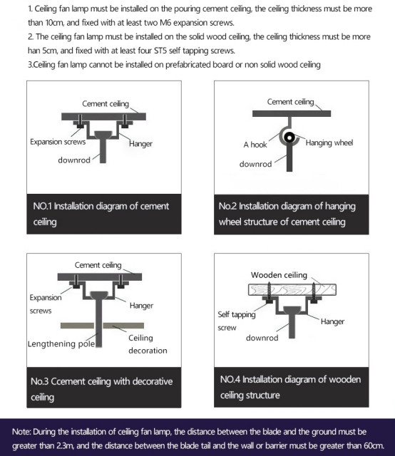 52" Modern Indoor Solid Wood Ceiling Fan With Lamp and Remote Control ...