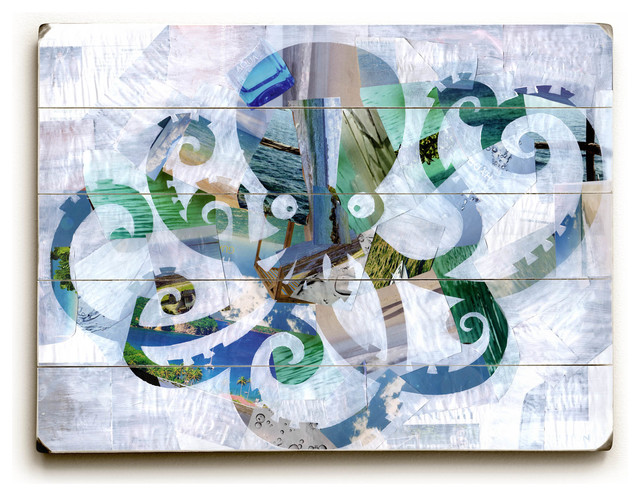 Octopus Wooden Sign, 25x34 - Beach Style - Novelty Signs - by Lightning ...