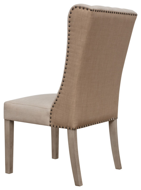 Jacob 2-Toned Oatmeal Linen and Jute Dining Chair - Farmhouse - Dining ...