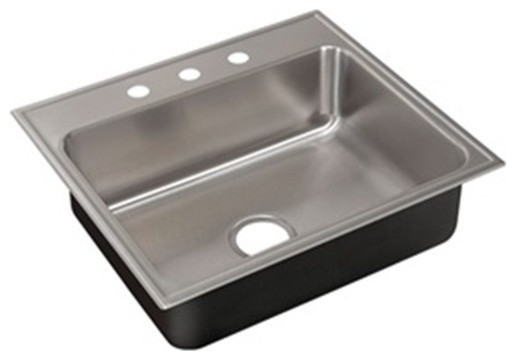 Single Compartment Sink, Ledgeback, 25"x22"x8" - Contemporary - Kitchen ...