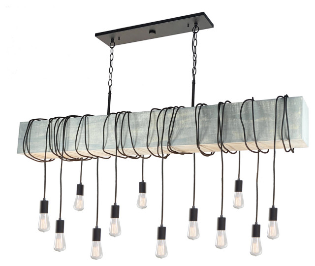 Farmhouse Island Light, Beach Wood - Industrial - Kitchen Island ...