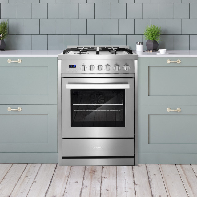 24" Single Oven Pro Style Gas Range With 4 Burner Cooktop ...
