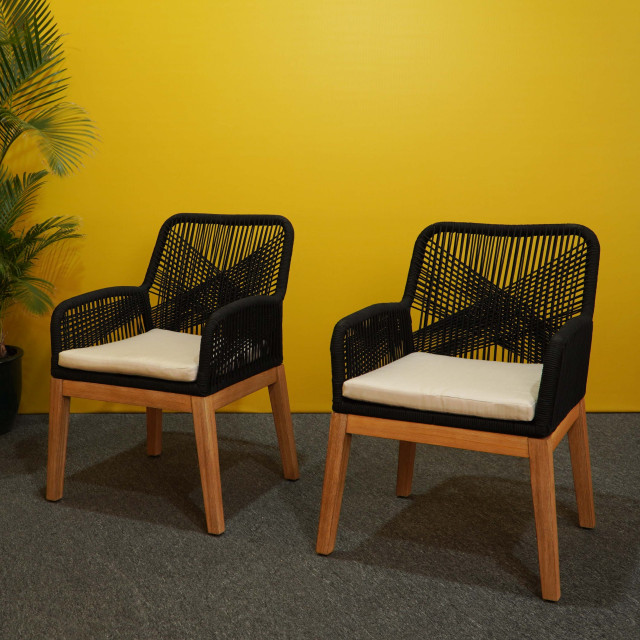 Ottawa Rope Weaving Chair - Beach Style - Outdoor Dining Chairs - by ...