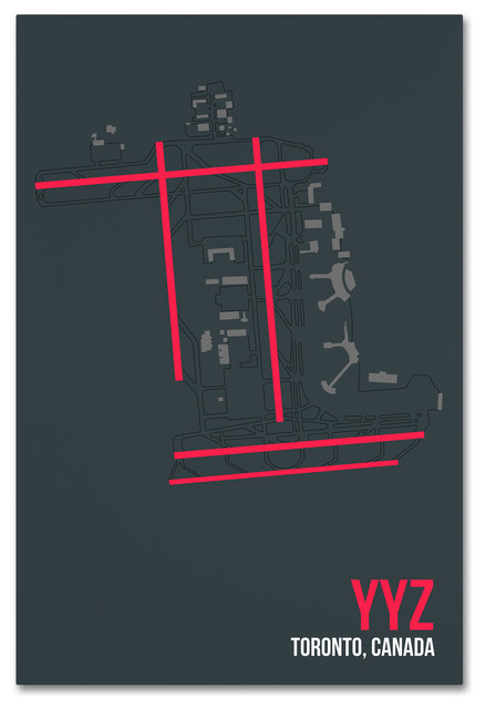 08 Left 'YYZ ATC' Canvas Art, 24"x 16" - Contemporary - Prints And ...