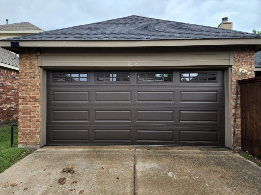 Brown Long Raised Panel Garage Door - Traditional - Garage - Dallas ...