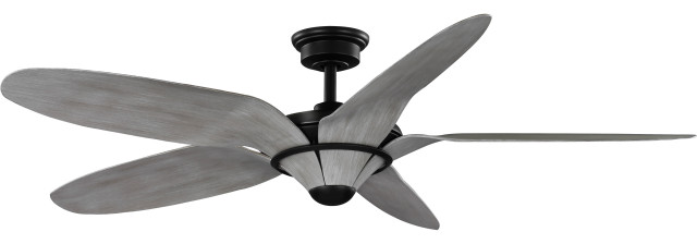 Luxury Urban Loft Ceiling Fan, Midnight Black - Farmhouse - Ceiling ...