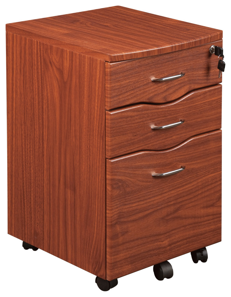 Techni Mobili Rolling Storage And File Cabinet Dark Honey