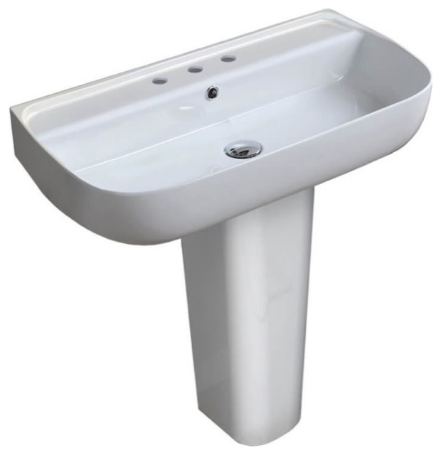 Nameeks CeraStyle 078700U-PED-Three Hole Aqua 29-5/8" Rectangular ...