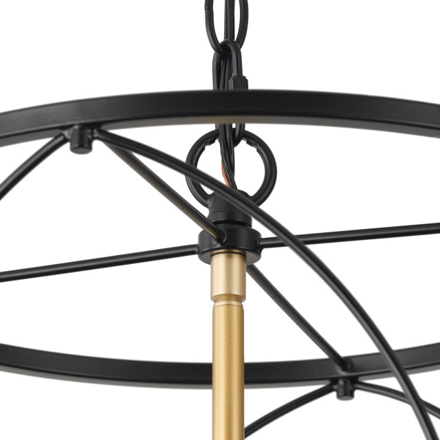 Farmhouse Metal Cylinder Frame 3-Light Pendant Lighting Fixture ...