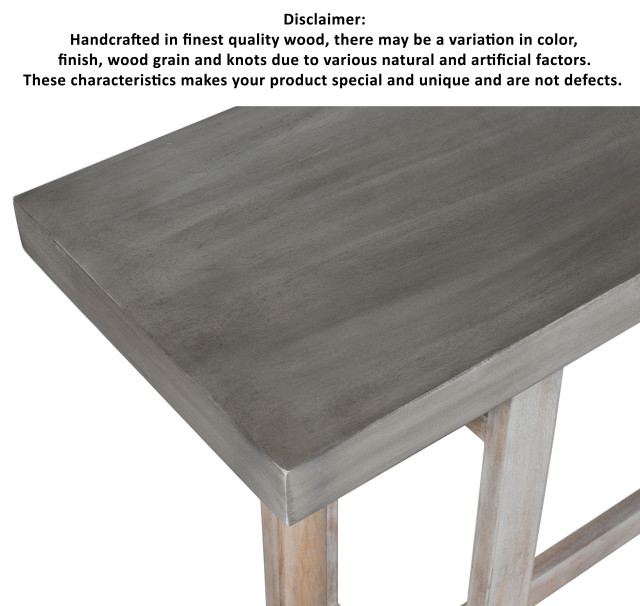 Benzara UPT-262415 59" Artisan Crafted Farmhouse Console Table, Brown ...