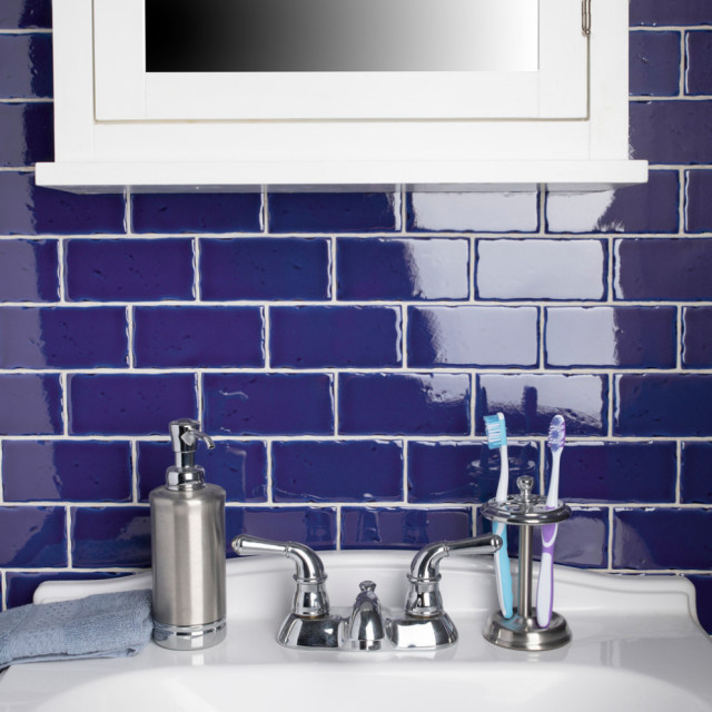 Novecento Subway Ceramic Wall Tile, Cobalto, Sample - Contemporary ...
