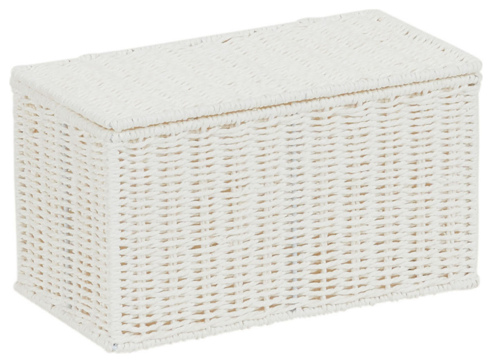 Small Wicker Basket With Lid - Beach Style - Baskets - by Household ...