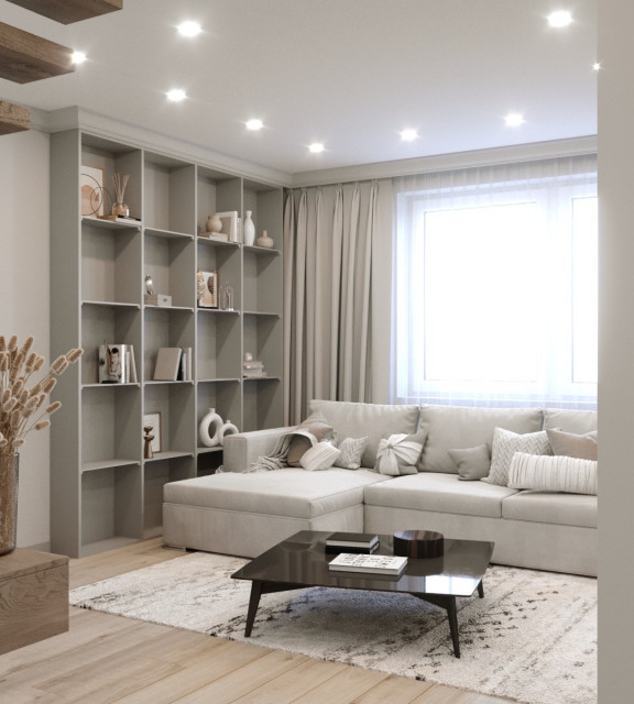 Living room shelving units - Contemporary - Living Room - Hertfordshire ...