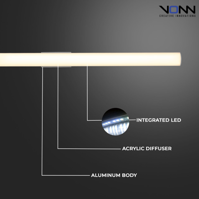 Procyon 36" ETL Certified Integrated LED Bathroom Fixture, White ...