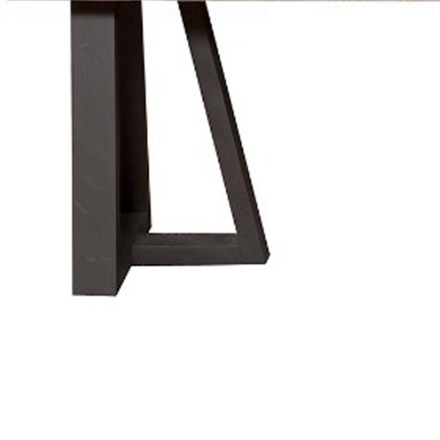 Farmhouse Dining Bench, Black Metal Legs With Rectangular Top ...