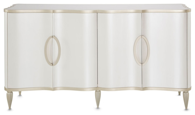 Aico Amini London Place 10 PC Dining Room Set With Sideboard, Creamy ...